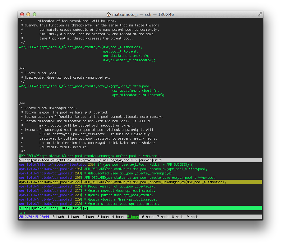 GNU GLOBALとvimで巨大なコードでも快適にコードリーディング – 人間とウェブの未来（旧）